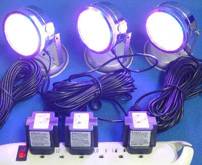 synchronized color changing LED underwater light